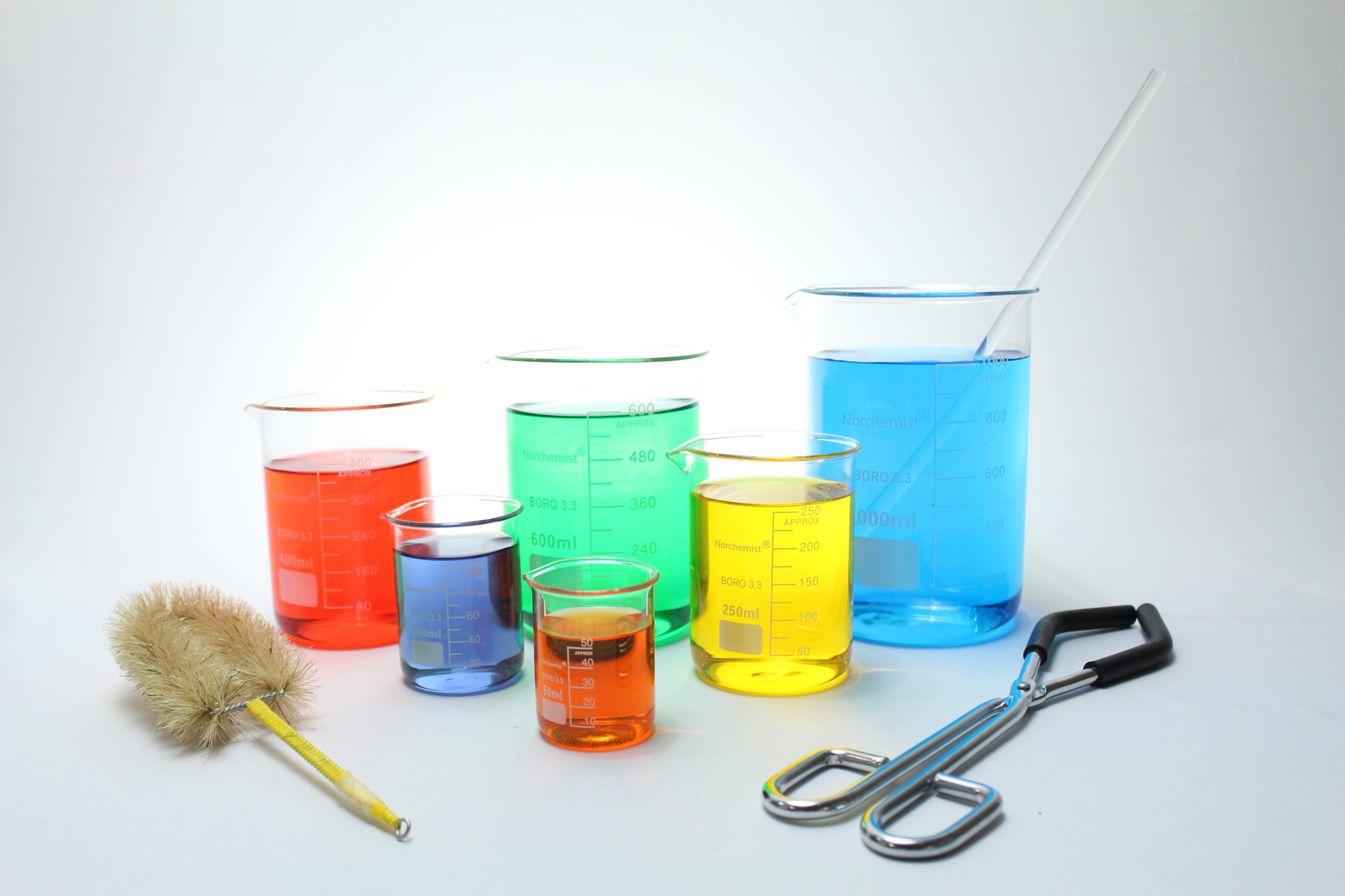 Beaker Set, Borosilicate Glass (including six sizes of beakers, beaker ...